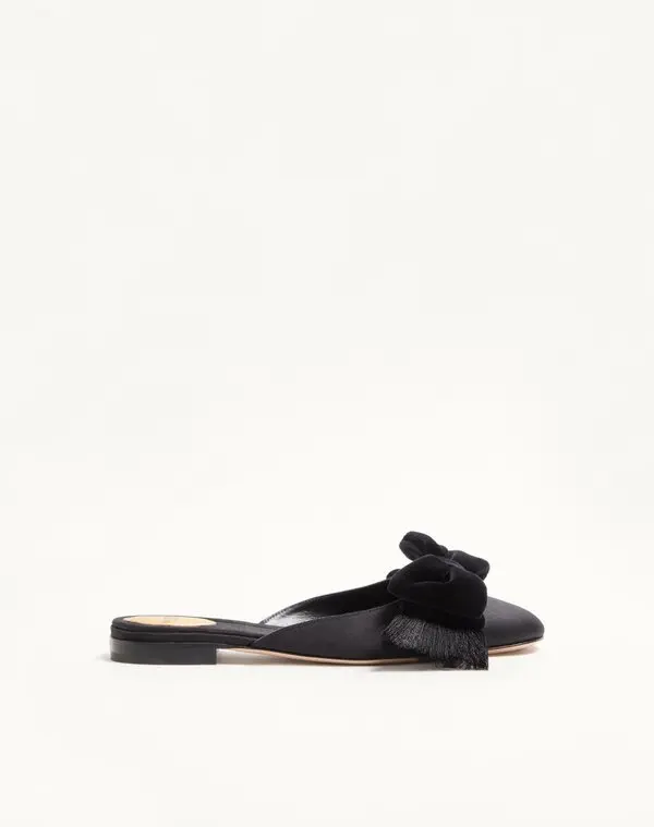 Valentino Garavani Reinette Satin Mule - Black