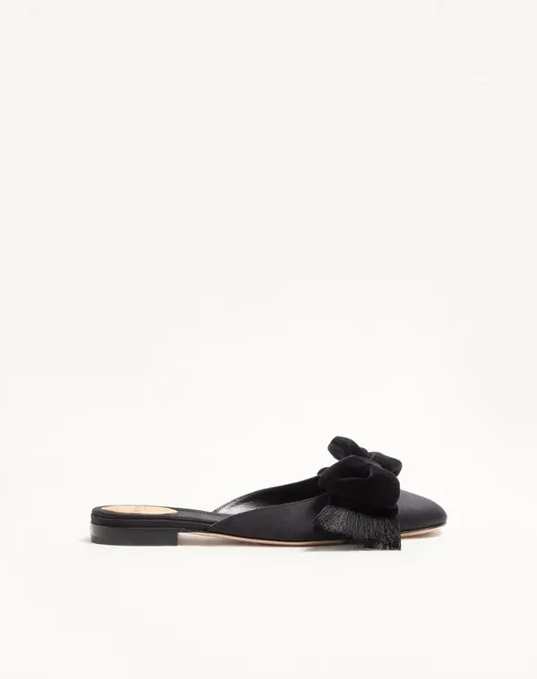 Valentino Garavani Reinette Satin Mule - Black