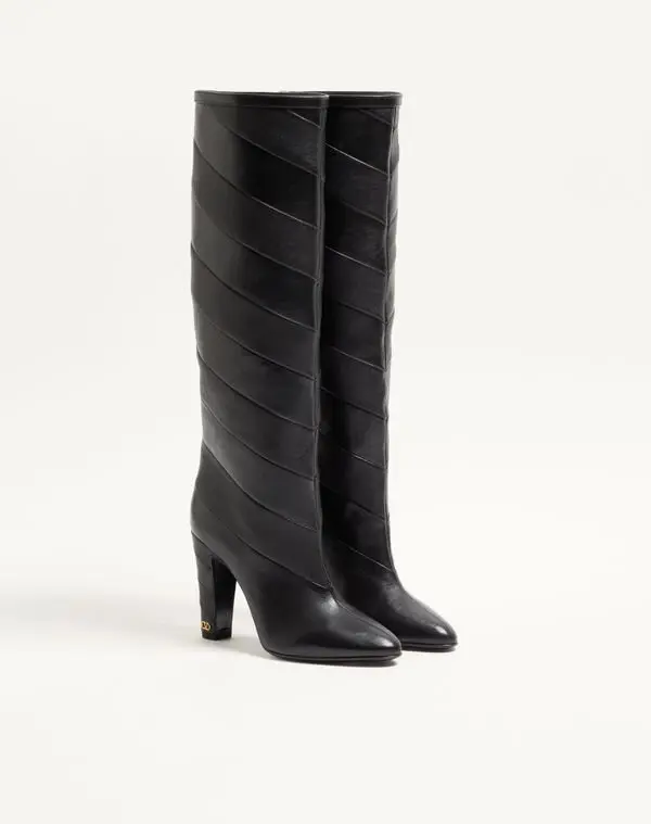 Valentino Garavani Rayons Nappa Boot With Chevron Pattern