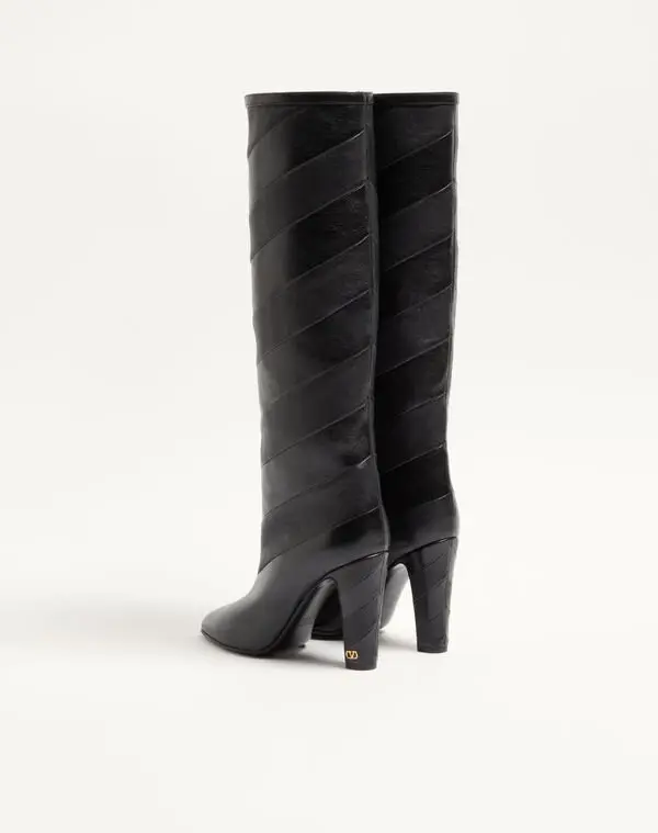 Valentino Garavani Rayons Nappa Boot With Chevron Pattern