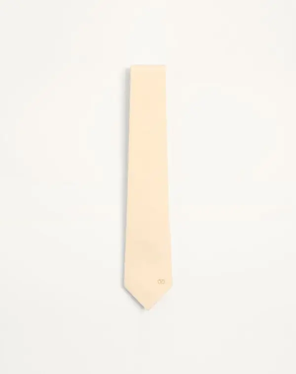 Valentino Garavani Neck Tie With Vlogo Signature - Butter/gold