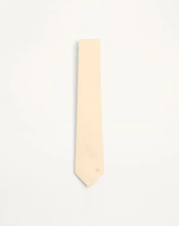 Valentino Garavani Neck Tie With Vlogo Signature - Butter/gold