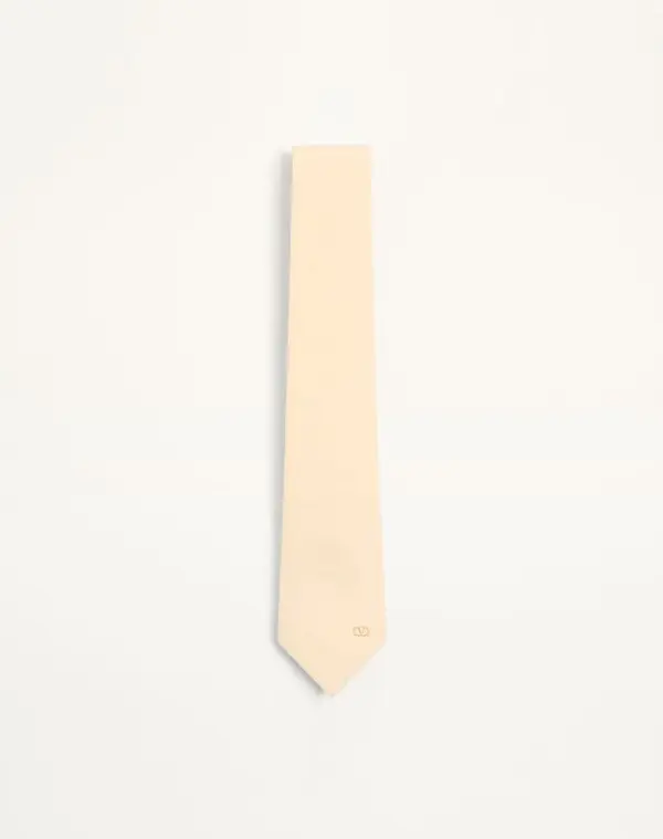 Valentino Garavani Neck Tie With Vlogo Signature - Butter/gold