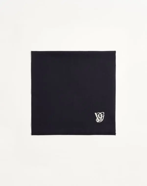 Valentino Garavani Vg Wool Scarf With Embroidery