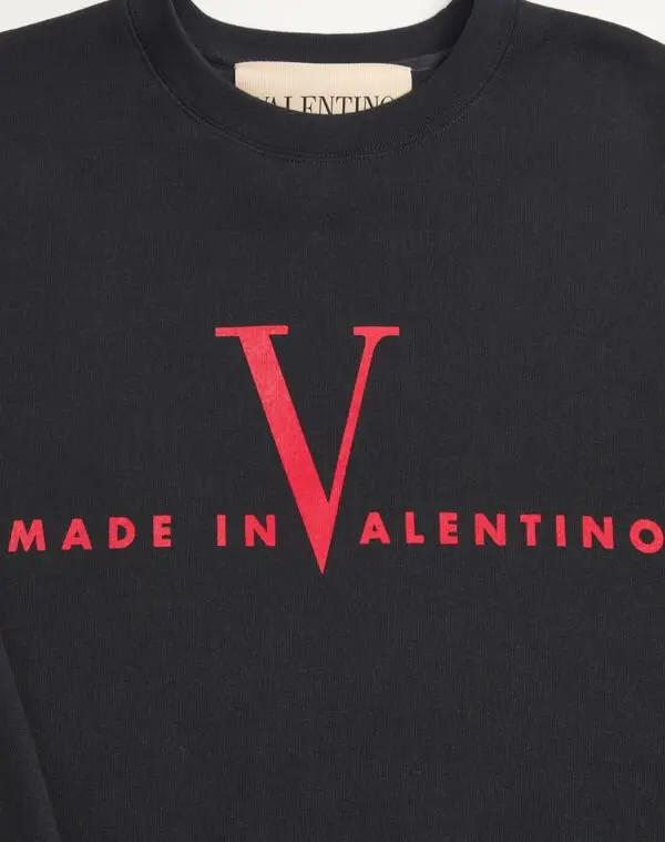 Valentino Garavani Crewneck Sweatshirt With Printed Logo - Black/red