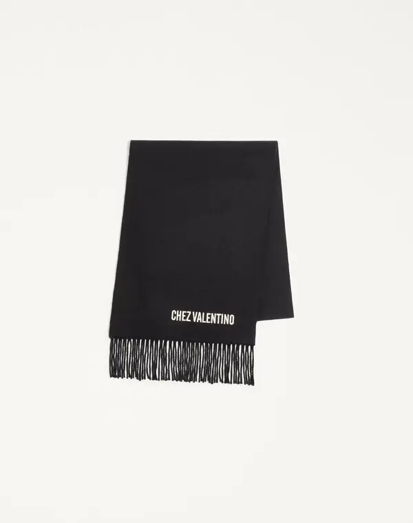 Valentino Garavani Valentinool Scarf With Chez - Black/butter