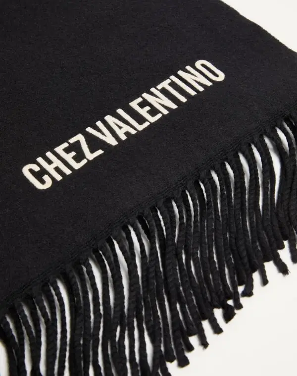 Valentino Garavani Wool Scarf With Chez Embroidery