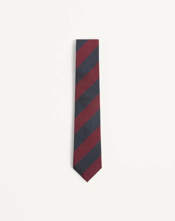 Valentino Garavani Valentie Regimental Jacquard Tie - Blue/maroon
