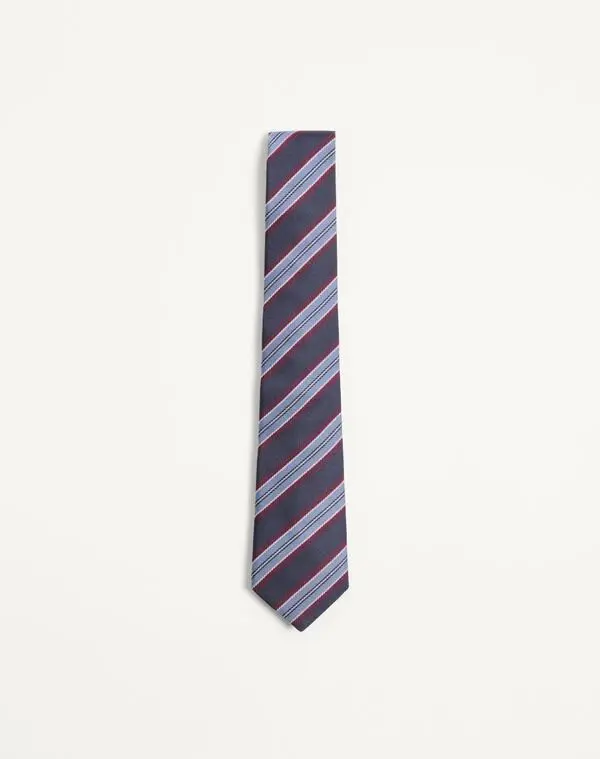 Valentino Garavani Valentie Regimental Jacquard Tie - Blue/red/azure