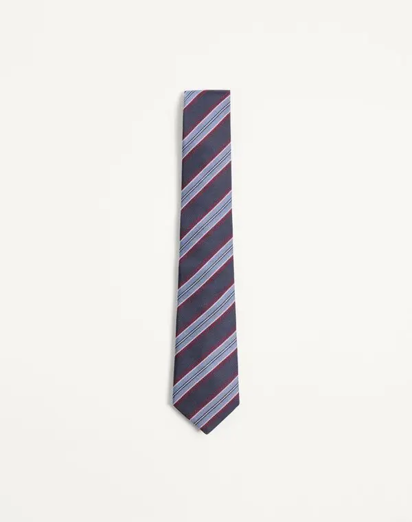 Valentino Garavani Valentie Regimental Jacquard Tie - Blue/red/azure