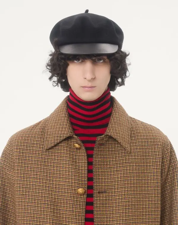 Valentino Garavani Striped High Neck Wool Jumper With Vlogo - Red/black