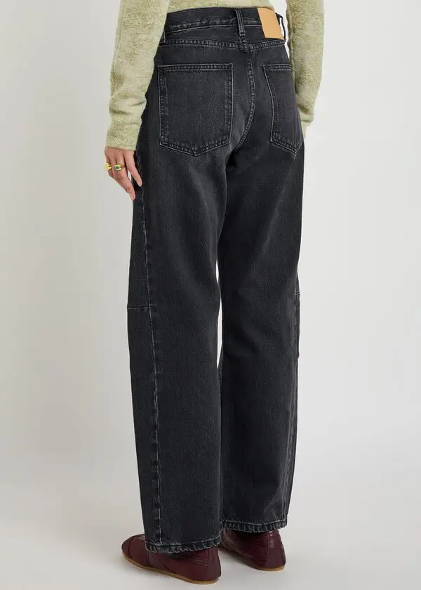 B Sides Slim Lasso Structured Barrel-leg Jeans
