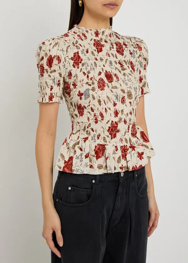 REFORMATION Aggie Floral-print Top