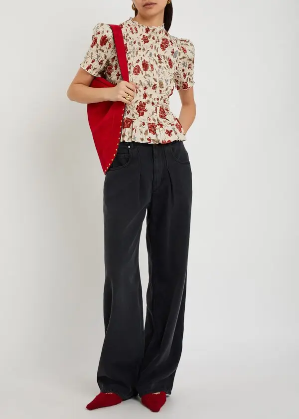 REFORMATION Aggie Floral-print Top