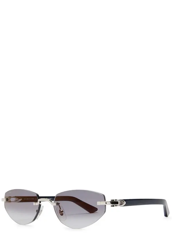 Cartier Rimless Sunglasses - Blue