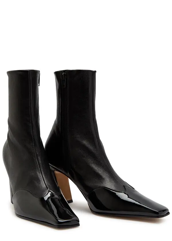 Khaite Nevada 85 Leather Ankle Boots - Black