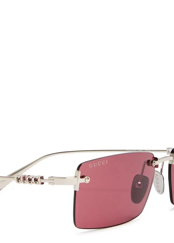 Gucci Rimless Rectangle-frame Sunglasses