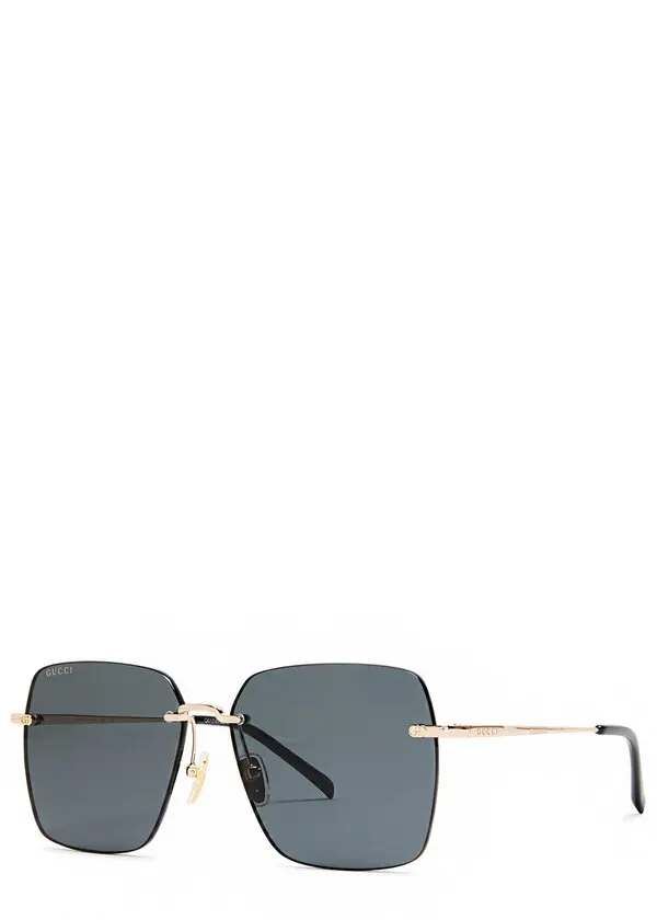 Gucci Metal Square Frame Sunglasses - Grey