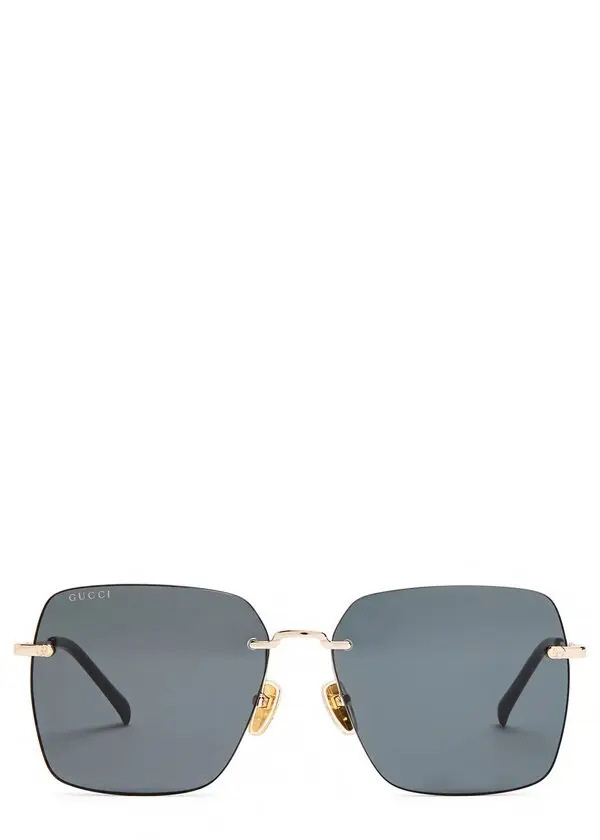 Gucci Metal Square Frame Sunglasses - Grey