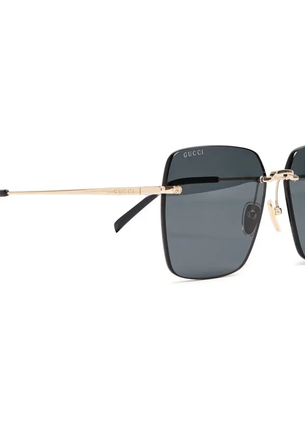 Gucci Metal Square Frame Sunglasses - Grey