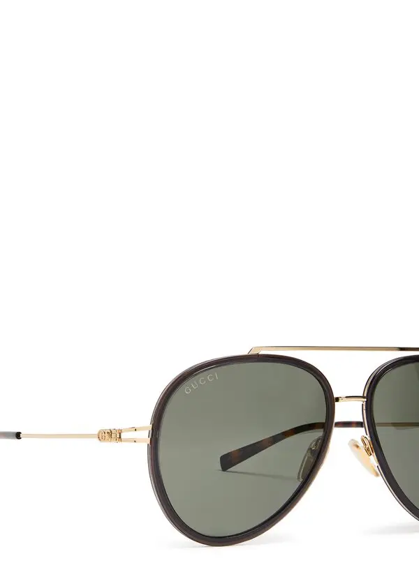 Gucci Aviator-style Sunglasses With Engraved Lenses