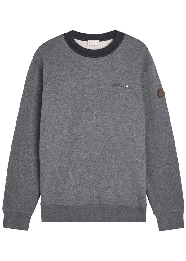 Moncler Cotton Sweatshirt With Logo Appliqu