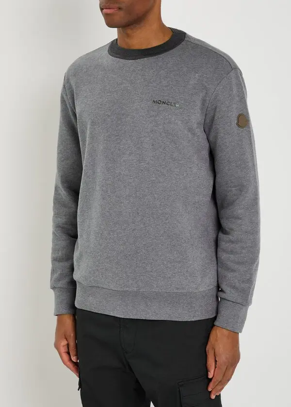 Moncler Cotton Sweatshirt With Logo Appliqu