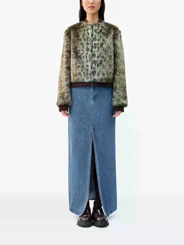 UNREAL FUR Foliage Animal-print Jacket - Green