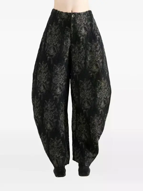 UMA WANG Abstract Pattern Wide Leg Trousers