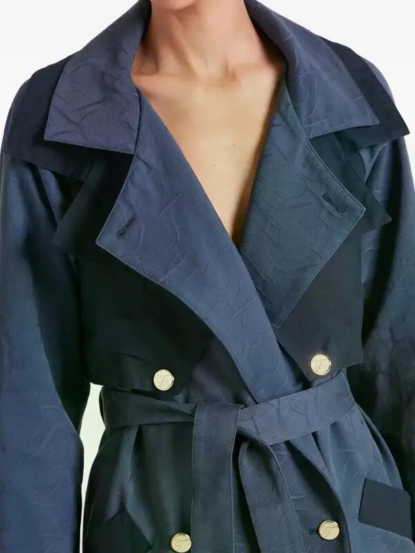 TEMPERLEY LONDON Victory Double-breasted Trench Coat - Blue
