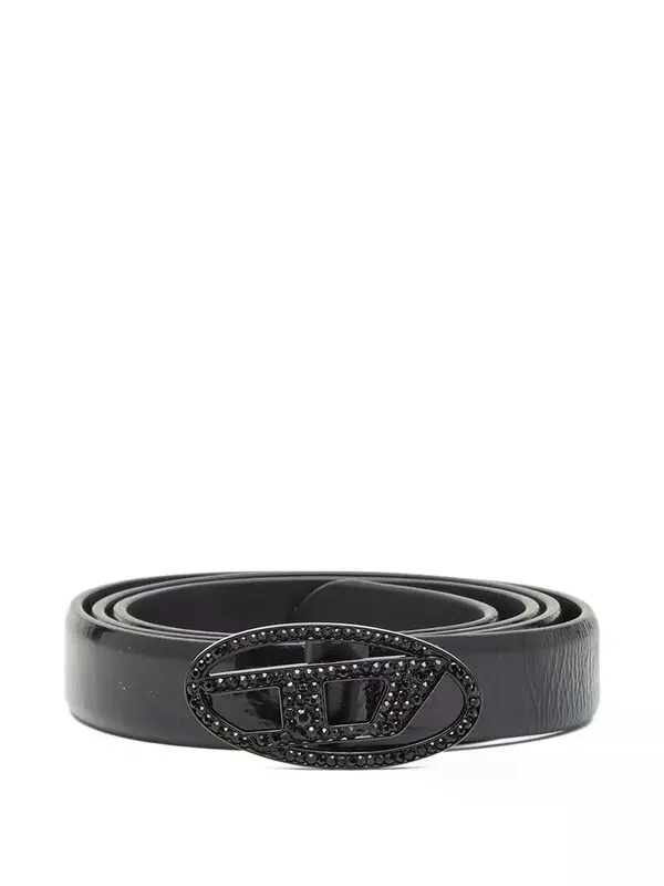 DIESEL B-1dr Strass Logo-buckle Belt - Black