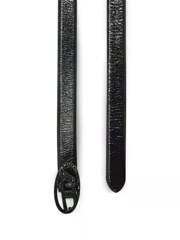 DIESEL® B-1dr Strass Logo-buckle Belt - Black