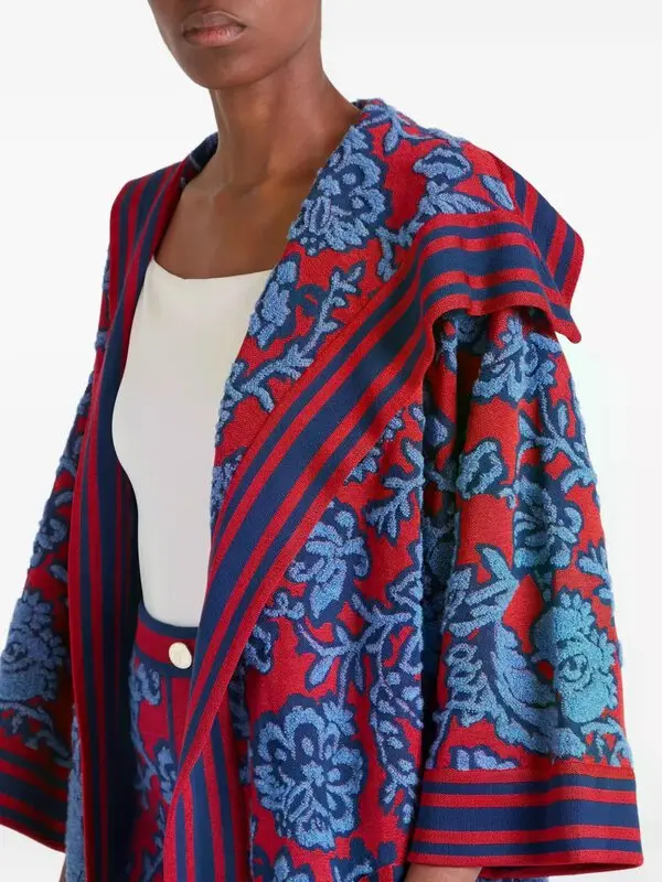 TEMPERLEY LONDON Francis Floral Knit Cape - Blue