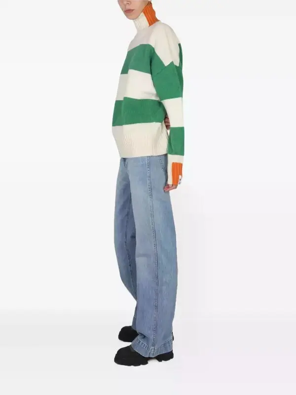 RIGHT FOR Striped Turtleneck Sweater