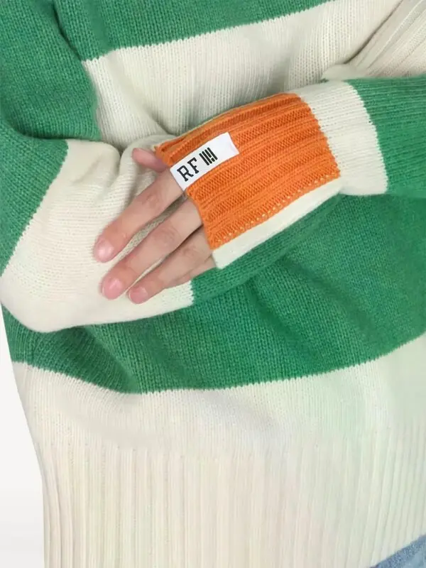 RIGHT FOR Striped Turtleneck Sweater