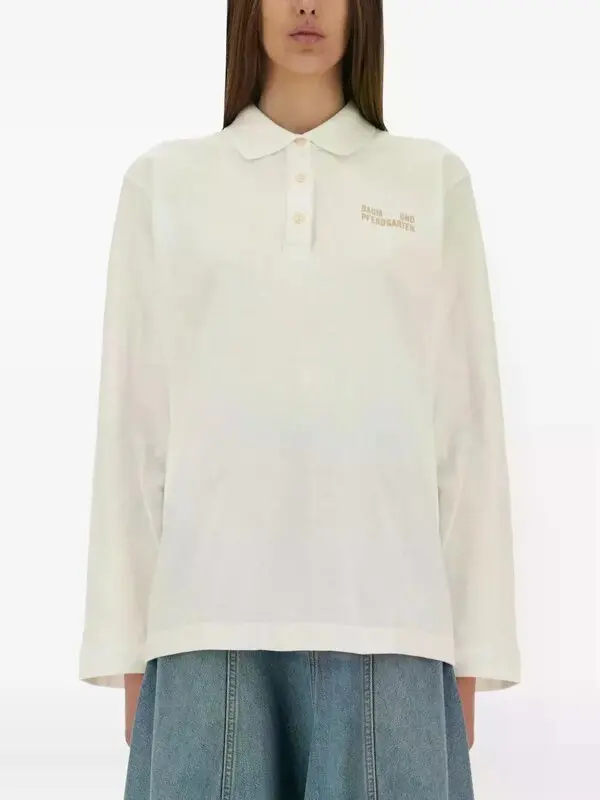Baum Und Pferdgarten Jeanne Long-sleeve Polo Shirt - Neutrals