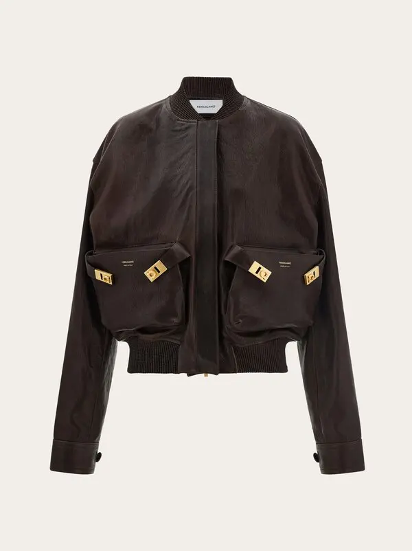 FERRAGAMO Leather Bomber Jacket