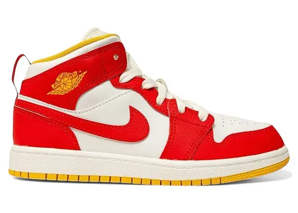 JORDAN 1 Mid Bp Sneakers - Speed Red/white/gold