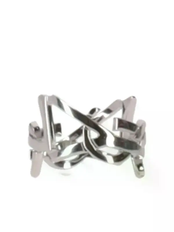 Saint Laurent Cassandre Scarf Ring - Silver