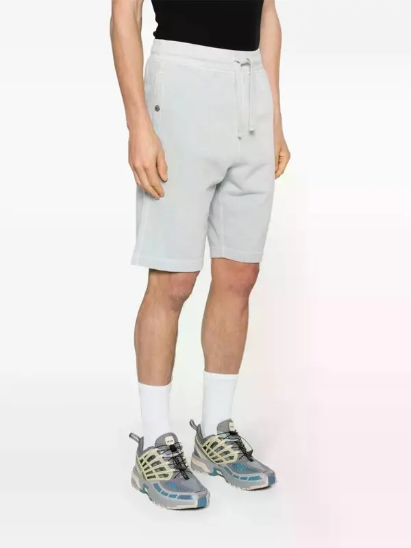 Stone Island Cotton Track Shorts With Detachable Compass Badge