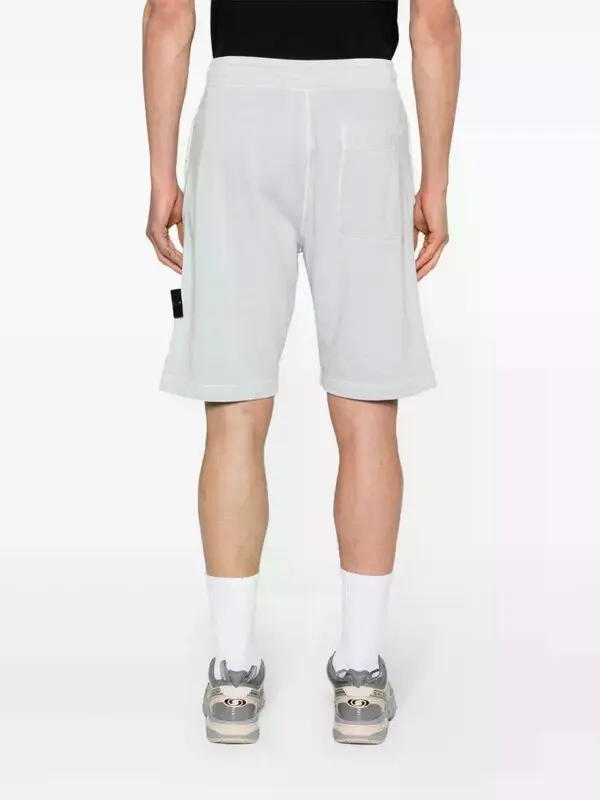 Stone Island Cotton Track Shorts With Detachable Compass Badge