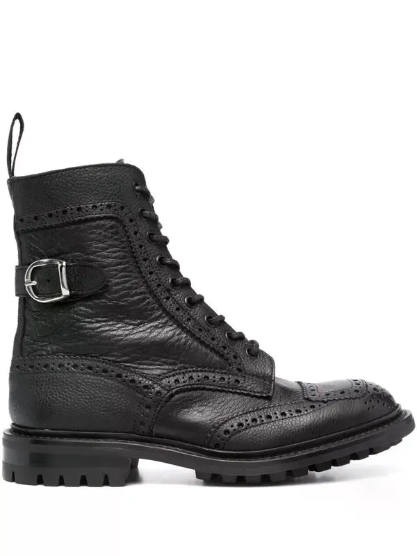TRICKER'S Lace-up Leather Biker Boots