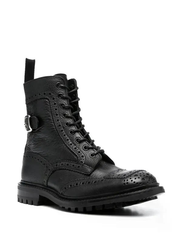TRICKER'S Lace-up Leather Biker Boots