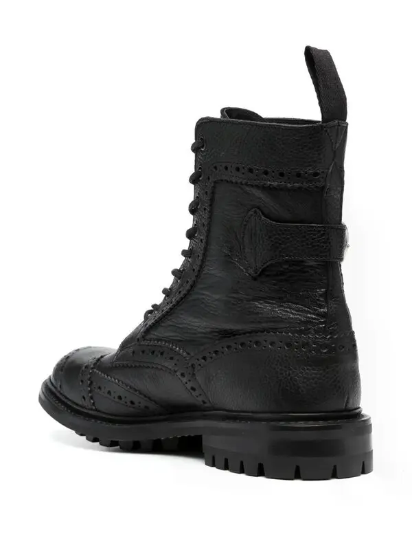 TRICKER'S Lace-up Leather Biker Boots