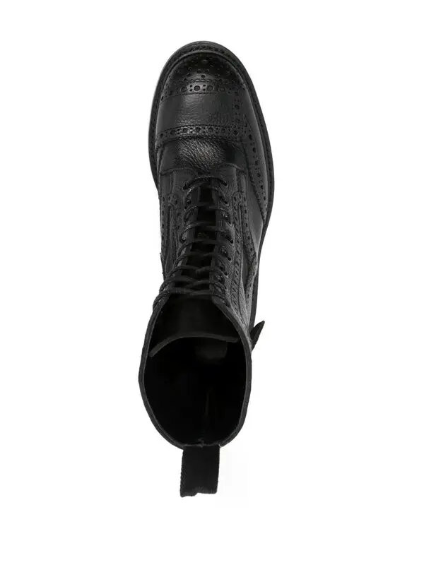 TRICKER'S Lace-up Leather Biker Boots