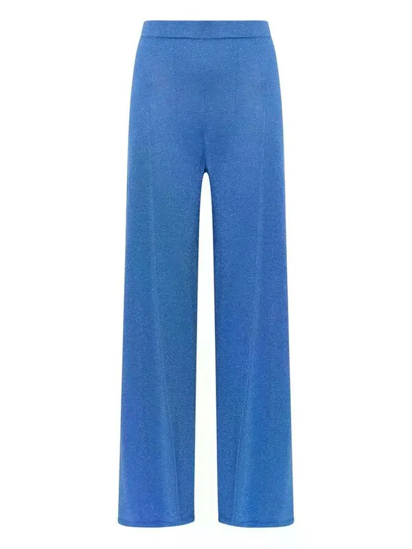 Malìparmi Lurex-effect Elastic-waist Trousers - Blue