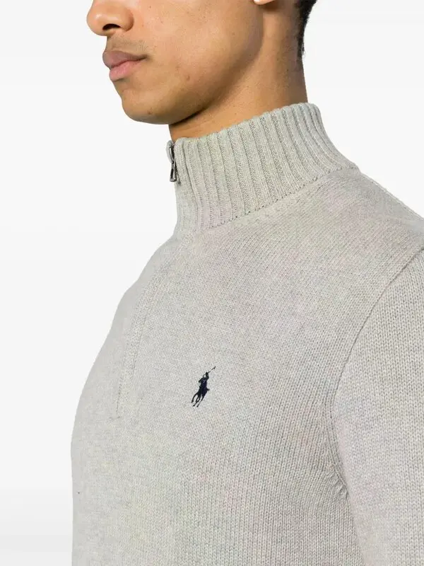 Polo Ralph Lauren Cotton Zip-up Jumper With Embroidered Pony
