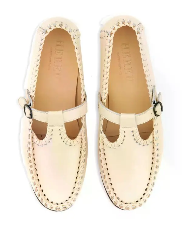 Hereu Buckle-detail Leather Loafers - Neutrals