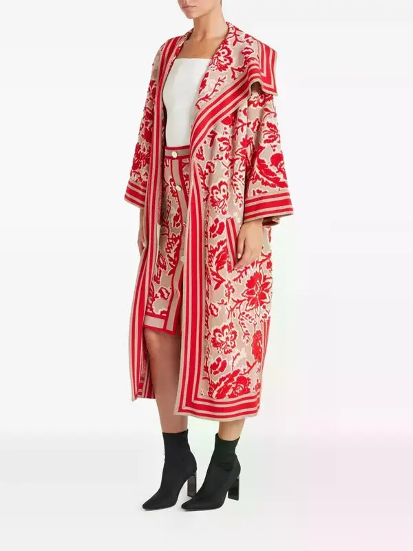 TEMPERLEY LONDON Francis Floral-pattern Striped Knit Cape