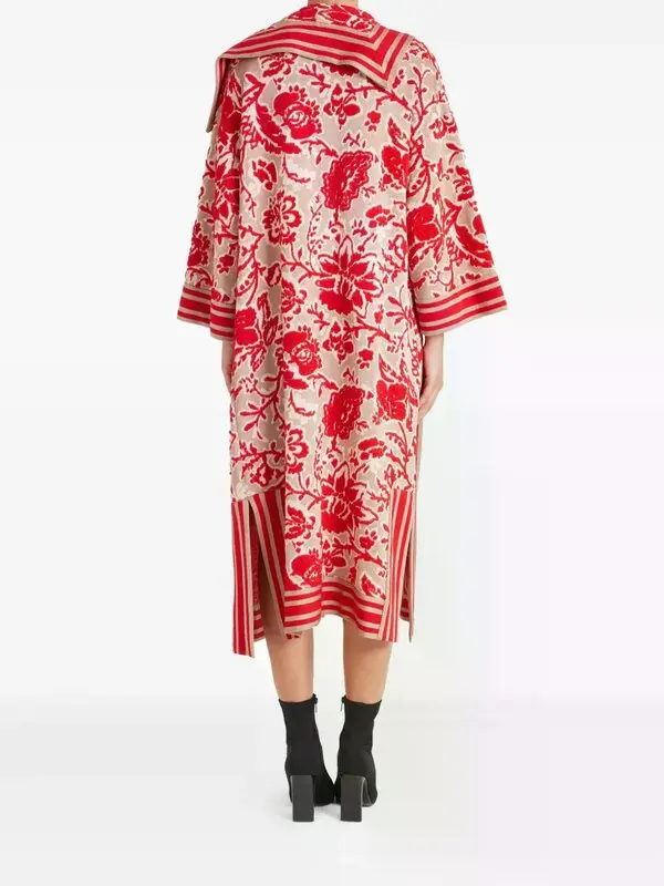 TEMPERLEY LONDON Francis Floral-pattern Striped Knit Cape